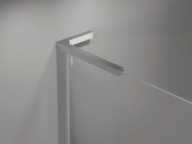 Mexen, Mexen Mist L výklopné sprchové dveře 135 cm, průhledné, chrom - 8A4L-135-001-01-00