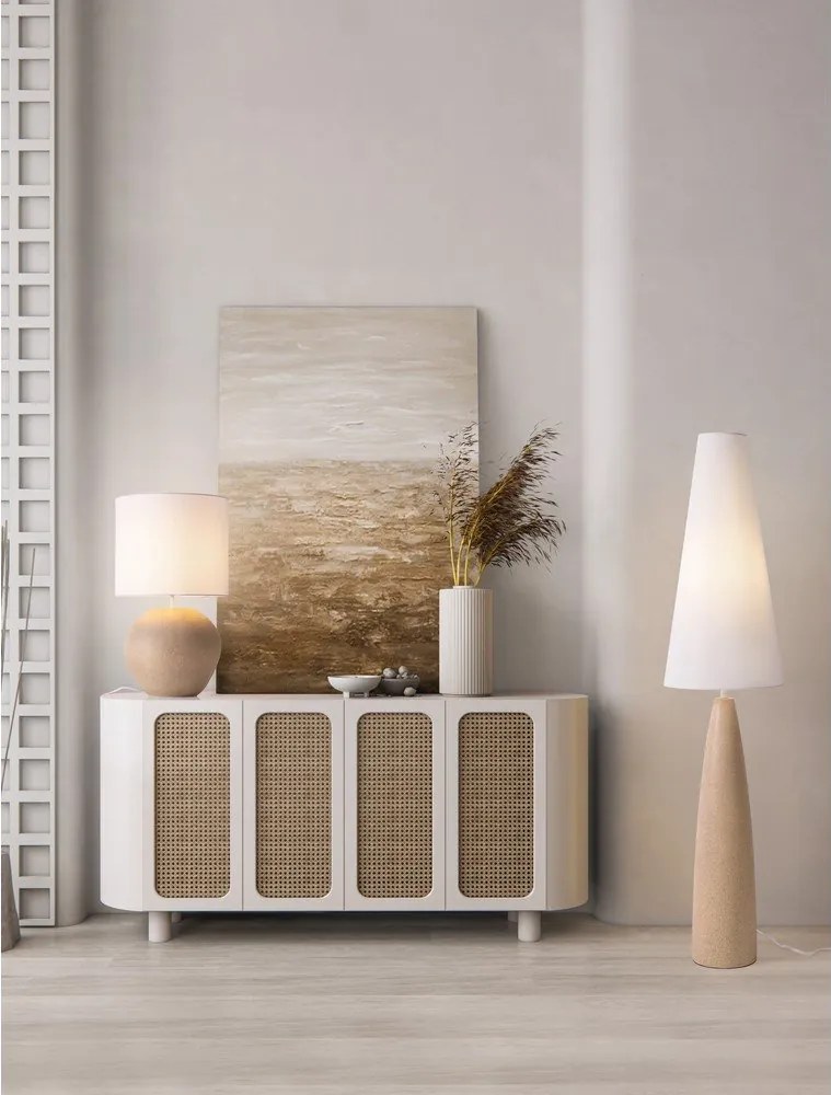 Bílá/krémová stojací lampa (výška 130 cm) Mizu – Nova Luce