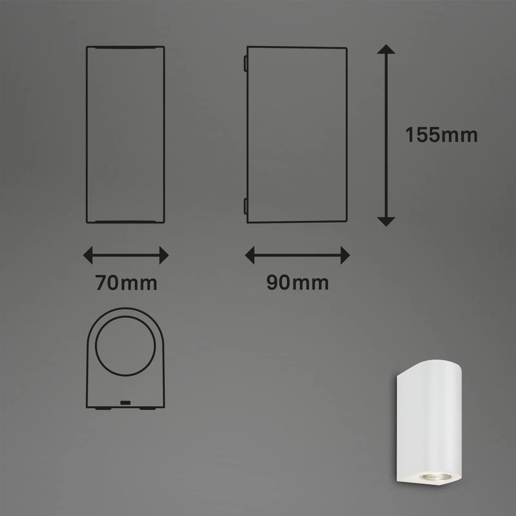 BRILO 3648026 LED venkovní svítidlo, 15,5 cm, 2x GU10, 4,7 W, bílé (starý kód: BRILO 3648-026) - BRILO