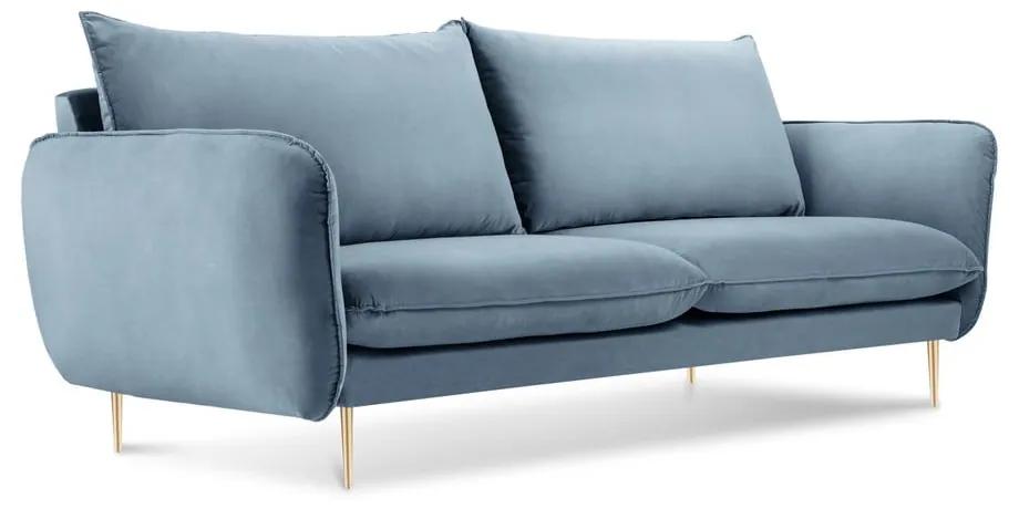 Bledě modrá sametová pohovka Cosmopolitan Design Florence, 160 cm