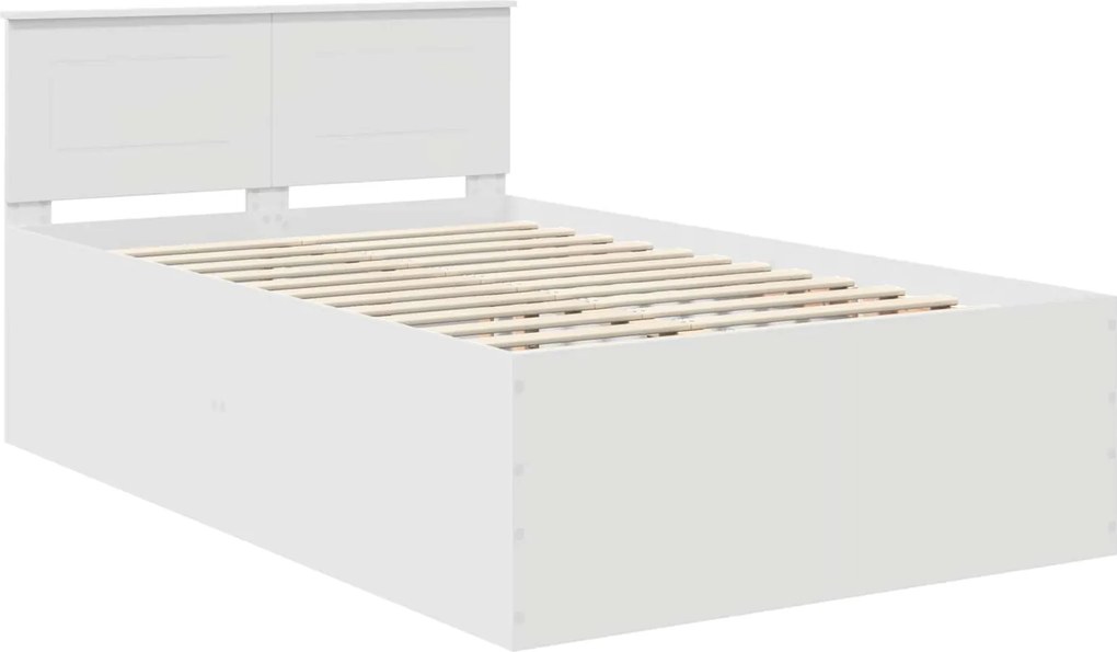 Rám postele s čelo Bílá 135 x 190 cm Kompozitní dřevo 3408585