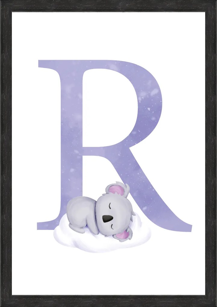 Abeceda písmena s koalou - Obraz, Plakát Velikost: B2 - 50x70 cm, Volba rámu: bez rámu, Písmeno: O