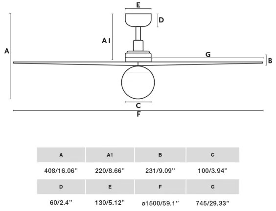 FARO 34282WT-11L-Str. vent. KLIML 1xE27/15W/230V borovice/černá pr. 150 cm WT+DO