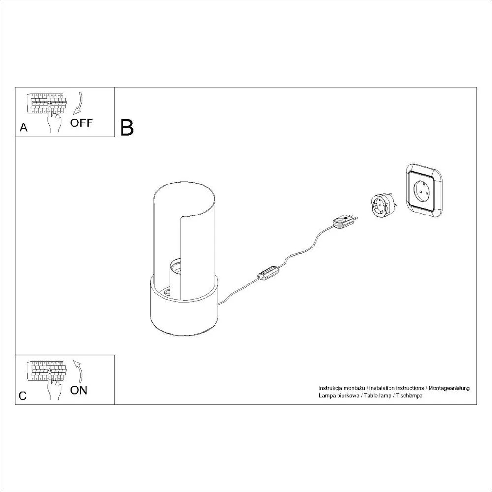 Bílá stolní lampa (výška 21 cm) Aurea – Sollux