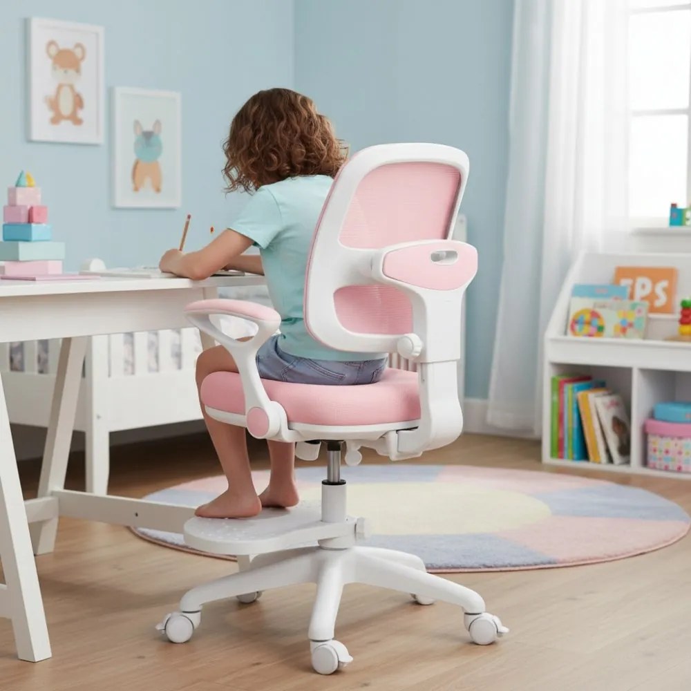 Dětská rostoucí židle Neoseat JUNI 020 — látka, pratelný potah, růžová