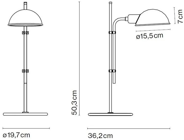 Marset A641-021 Funiculí S, stolní lampa nadčasového designu, 1xE14, béžová RAL 9001, 50,3cm