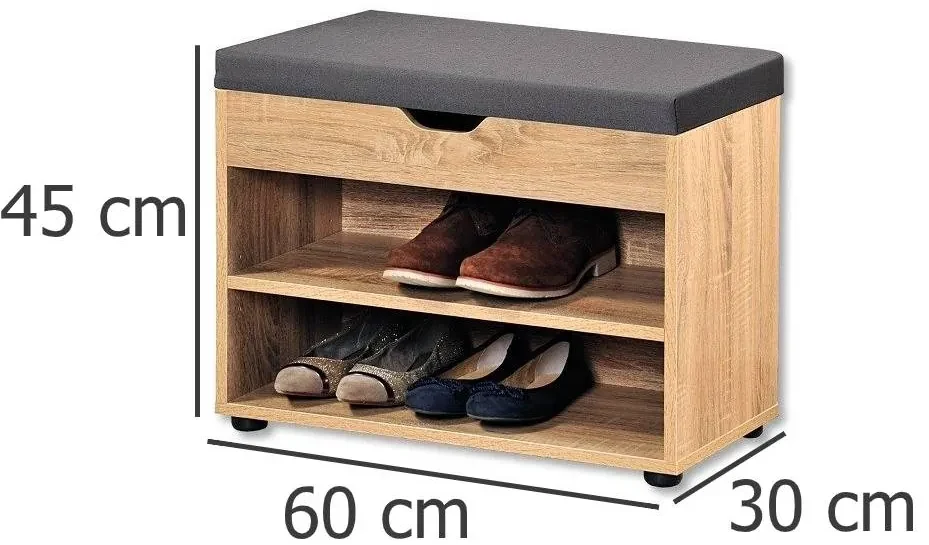 Botník se sedadlem, regál na boty do předsíně, Kesper | BIANO