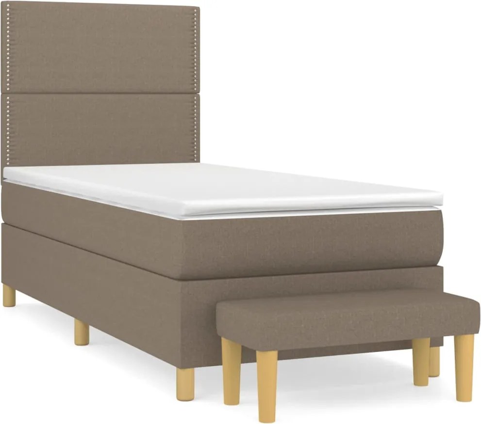 Box spring postel s matrací taupe 90x200 cm textil 3137049