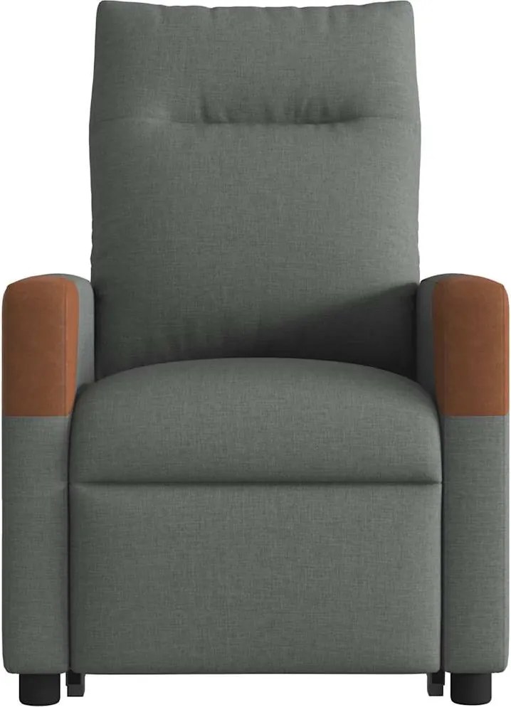 Zvedací polohovací křeslo tmavě šedé textil 3324007