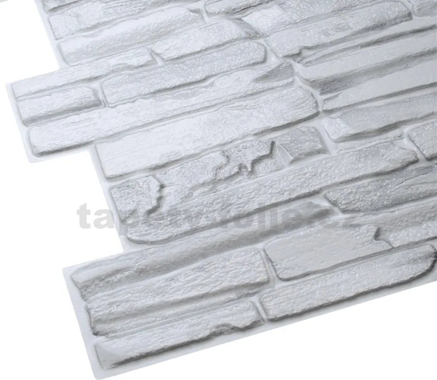 Obkladové panely 3D PVC TP10015931, cena za kus, rozměr 980 x 500 mm, kámen světle šedý, GRACE