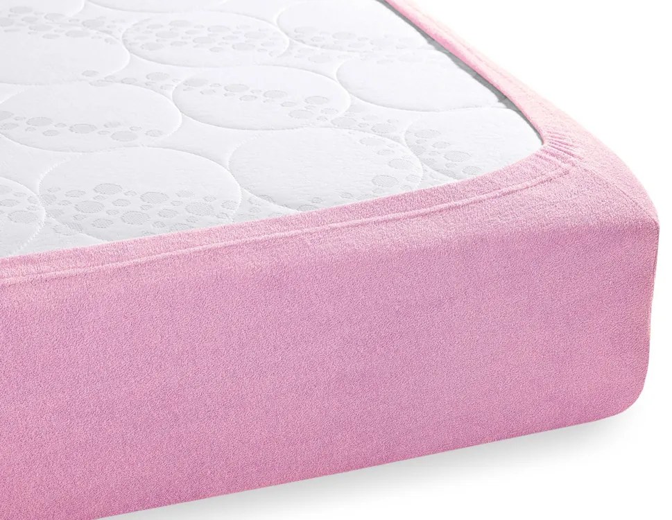 Froté napínací prostěradlo na extra vysokou matraci FR-008 Růžová lila 100 x 200 - výška 40 cm