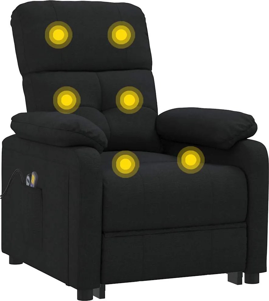 Elektrické masážní křeslo černé textil 3073814