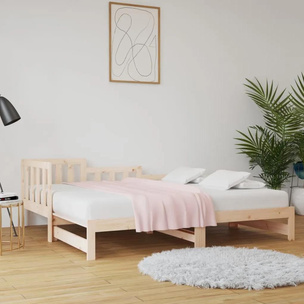 Výsuvná postel 2x (90 x 190) cm masivní borovice,  820746