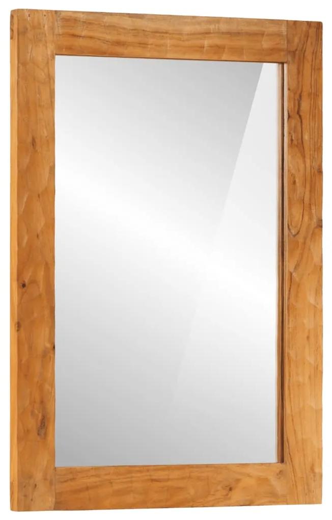 Koupelnové zrcadlo 50 x 70 x 2,5 cm masivní akácie a sklo