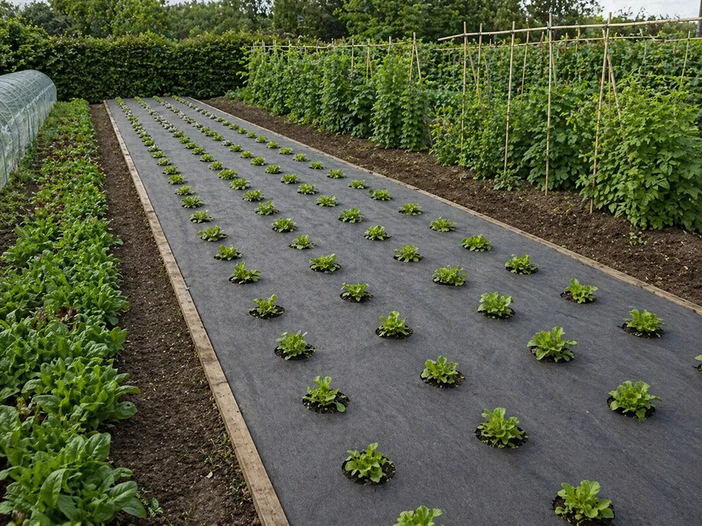 DIVODV Hustá agrovlákna 50 g, 1,5 m × 50 m, protiburinová mulčovací rohož, černá