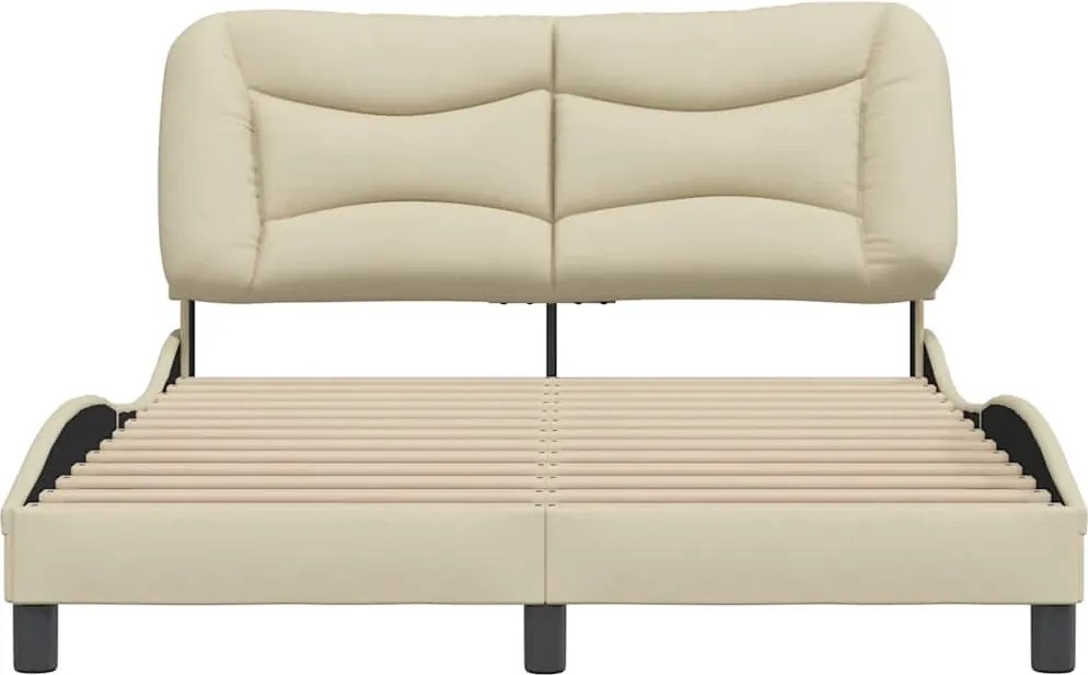 Rám postele bez matrace Hvar krémový 140 x 190 cm textil 3207770