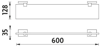 Nimco Police bez ohrádky, 60 cm KEIRA - KE 22091B-60-26