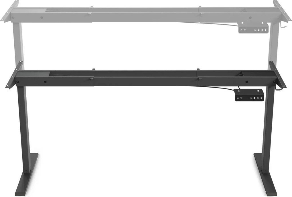 Elektricky výškově nastavitelný rám psacího stolu, 2 motory – bílý 110-180 cm DV-202ODF - černá