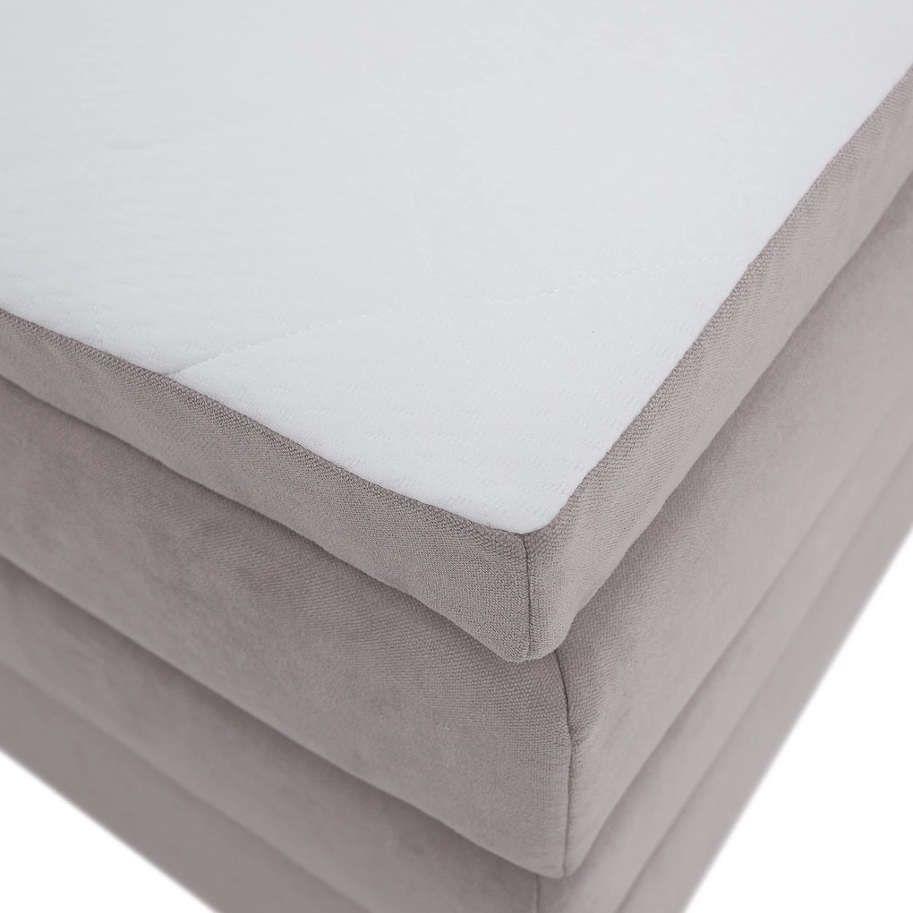 Boxspringová pocketová postel, 200x200, šedohnědá Taupe, APRIL
