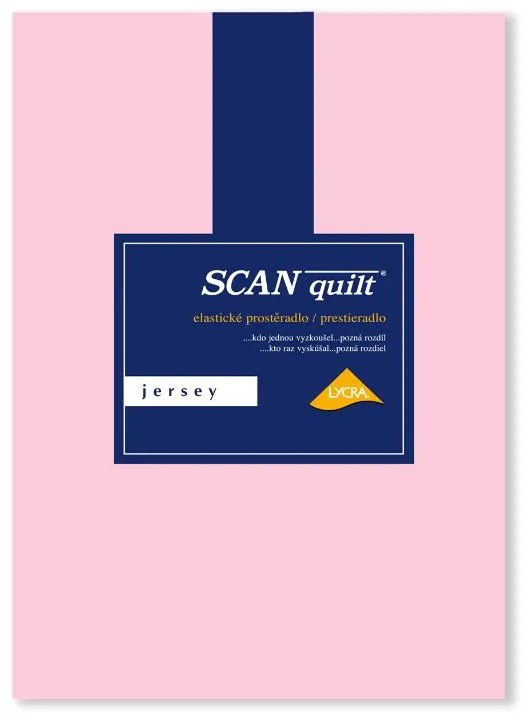 SCANquilt napínací prostěradlo JERSEY ELASTIC LYCRA růžová výška matrace do 30 cm 90 x 200 cm