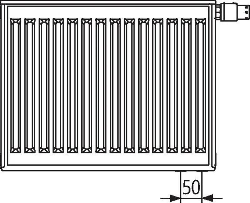 Radiátor Kermi Profil-V FTV 33 pravý 900 x 700 mm, 2116 W, bílý