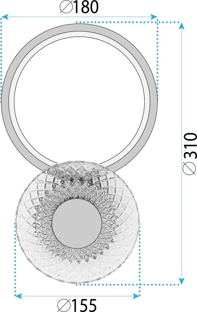 Toolight Toolight, LED nástěnné svítidlo 12W, 3000K, 500lm, LHJ071-W, zlatá matná, OSW-50054