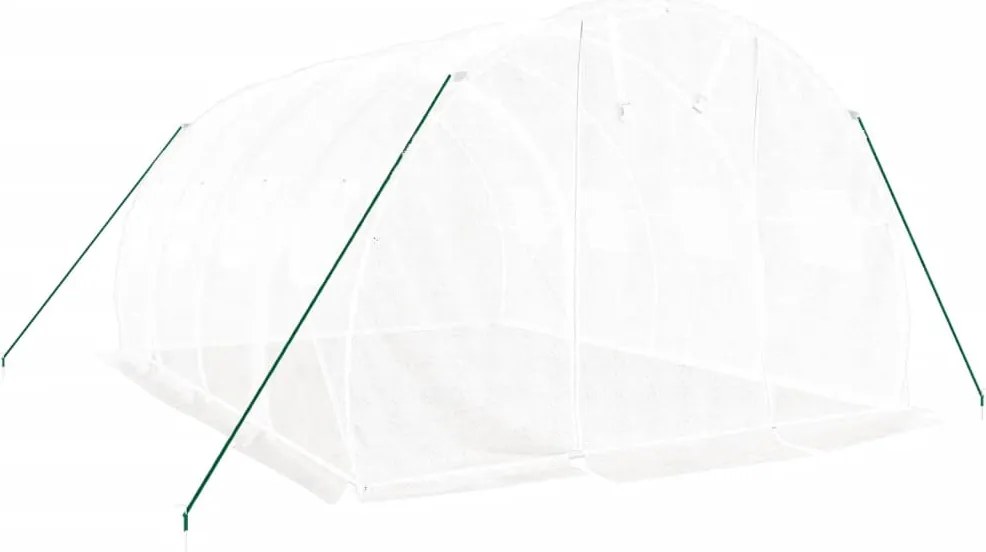 Skleník s ocelovým rámem bílý 12 m² 4x3x2 m 3188050