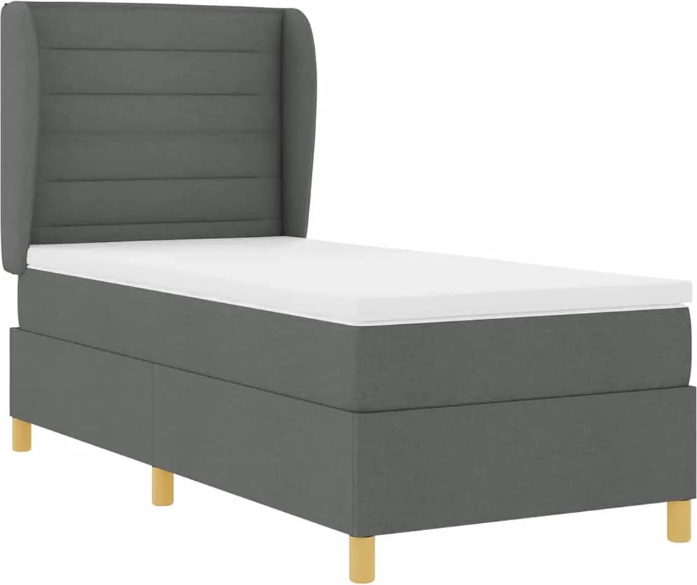 Postel s pružinami a matrací tmavě šedá 90x190 cm Tmavě šedá 3340677