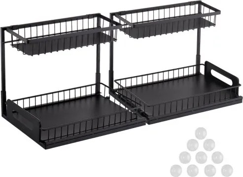 2vrstvá drátěná výsuvná skříňka pod dřezový koš Organizér 27,2 × 36,1 cm 2ks