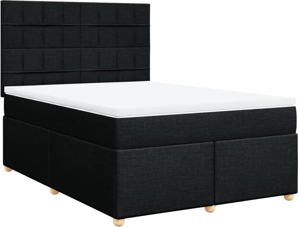 Box spring postel s matrací černá 140 x 190 cm textil 3293577