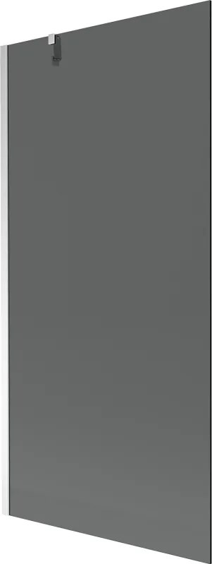Mexen Next, vanová zástěna 1-křídlová 90 x 150 cm, fixní křídlo, 6 mm šedé sklo, chromový profil, 895-090-000-00-40-01
