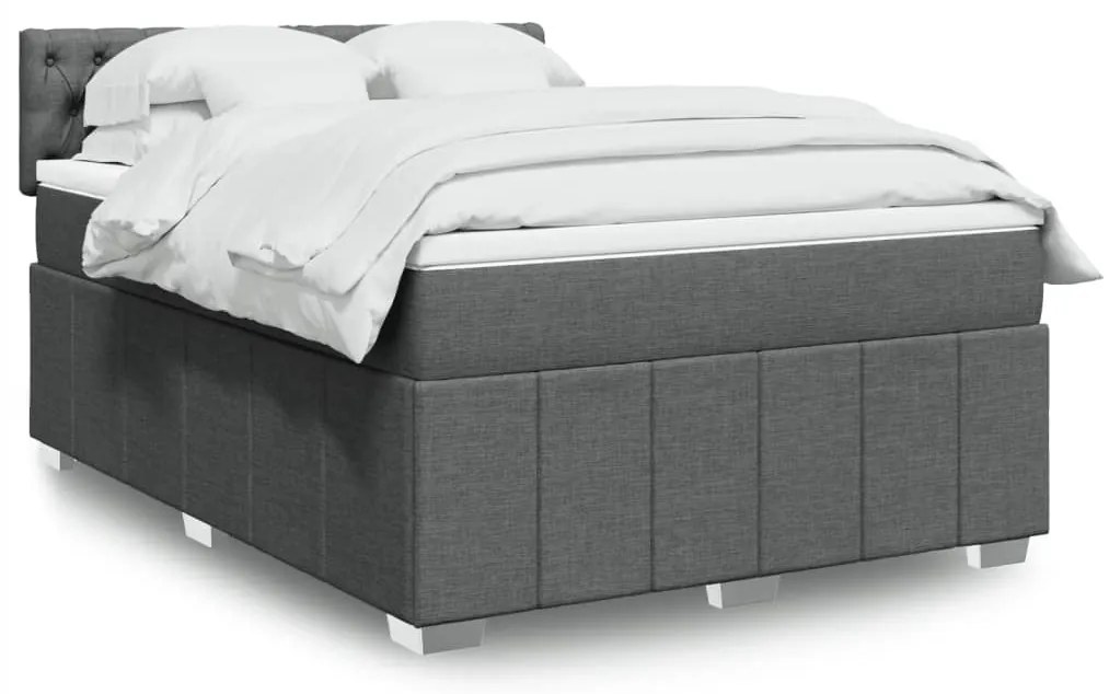 Box spring postel s matrací tmavě šedá 160x200 cm textil 3287127