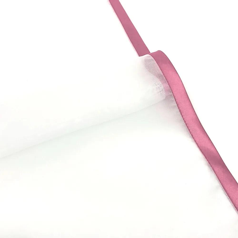 Hotová záclona voál se saténovou stužkou - růžová 110x300 cm