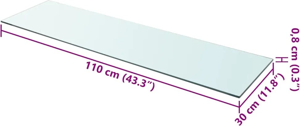 Policové desky 2 ks sklo čiré 110 x 30 cm 3051591