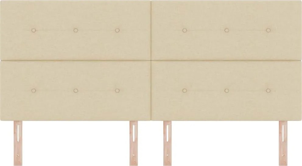 Výškově nastavitelné čelo postele s čelo Krémová 200 cm textil 3337865