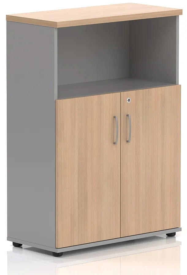 NABYTEK-DESIGNOVY.CZ - S382 03 - Kancelářská skříň Komfort, 80x38,5x113 cm, dveře 2/3 , calvados
