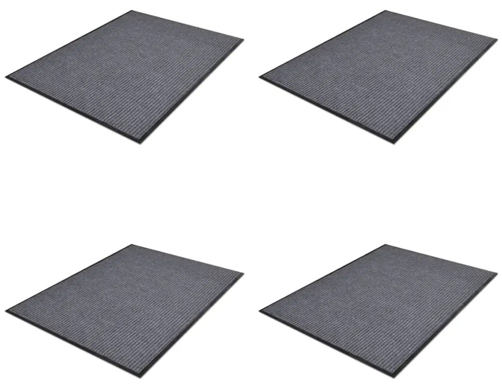 PVC rohožky 4 ks šedé 90 x 60 cm 278749