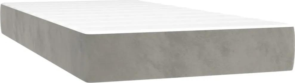 vidaXL Box spring postel s matrací 90x200 cm samet [3142941] Barva: Tmavě šedá