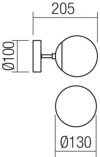 Redo 01-2175 - Nástěnné svítidlo SEMIA 1xE14/28W/230V černá/kouřová
