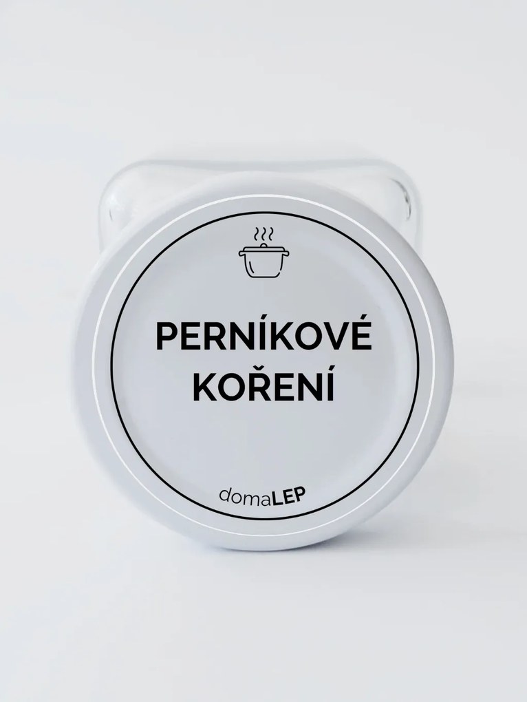 Samolepka na kořenky PERNÍKOVÉ KOŘENÍ průhledná 5 cm tučné písmo