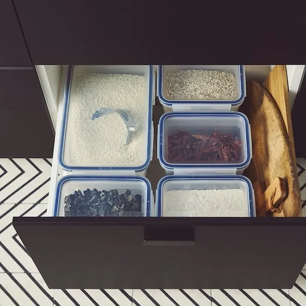 IKEA 365+ Dóza na potraviny s víkem, obdélník/plast, 4.2 l
