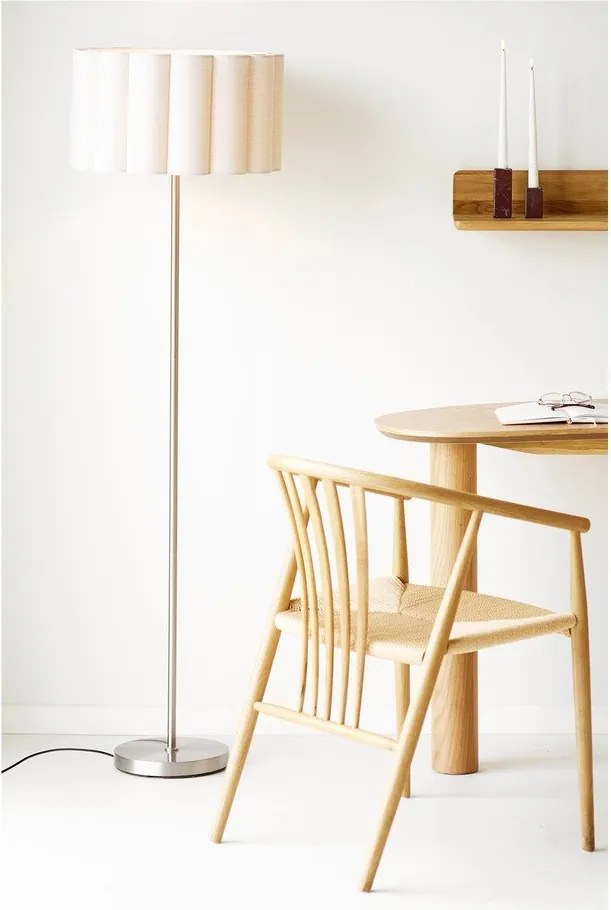 Béžová/ve stříbrné barvě lněná stojací lampa (výška 150 cm) Wattom – House Nordic