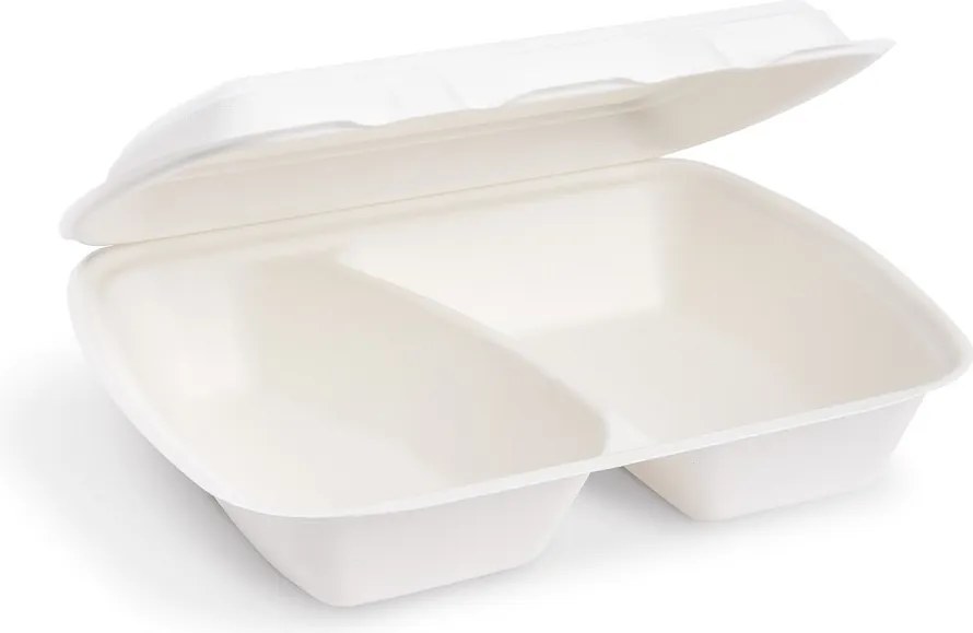 Wimex 45612 - menu box z cukrové třtiny 1000 ml, 241 × 202 × 70 mm, 2dílný - 50 ks