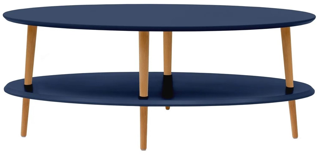 Ragaba Oválný konferenční stolek Otorten Low, 110x70x45 cm, námořní modrá/přírodní