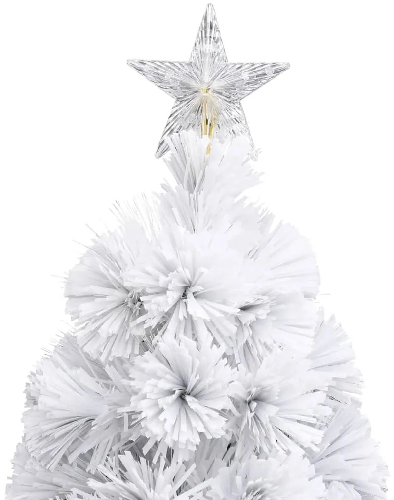 vidaXL Marketos Vánoční stromek s LED osvětlením bílý 240 cm optické vlákno