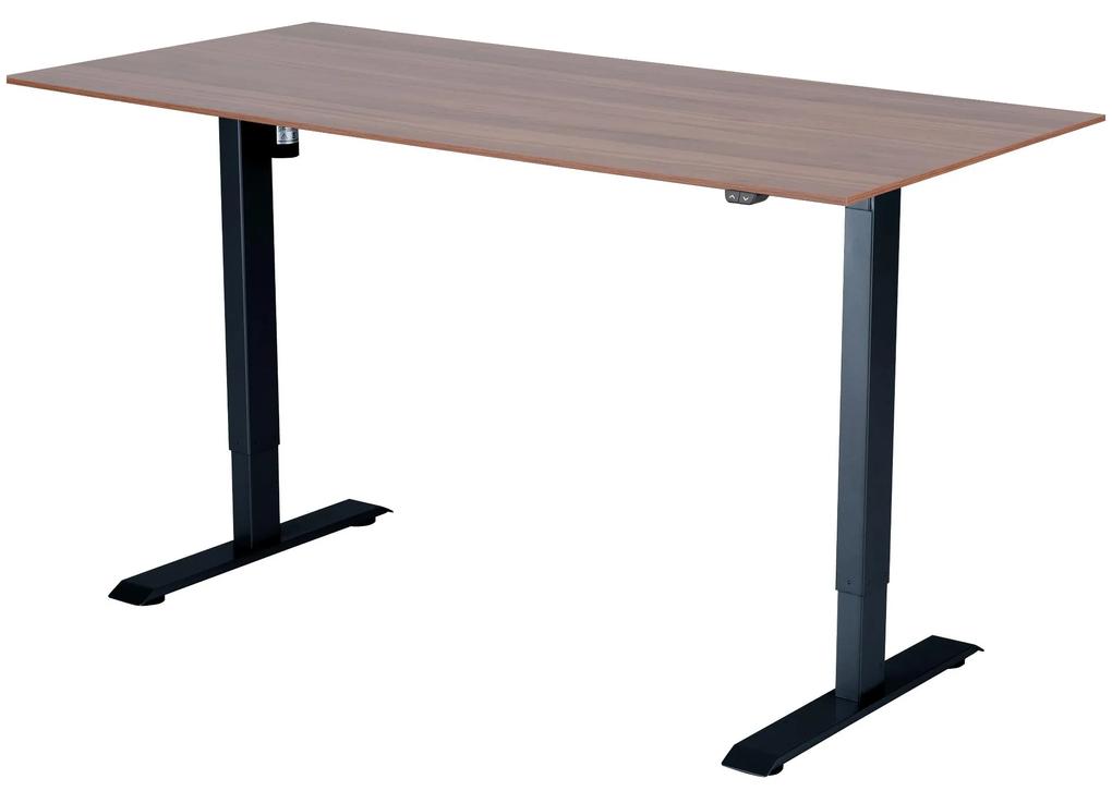 Polohovací stůl Liftor 2segmentové nohy černé,   deska 1600 x 800 x 18 mm ořech