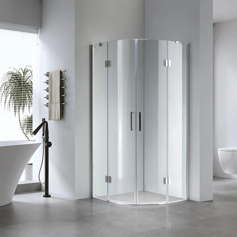 BPS-koupelny Čtvrtkruhový sprchový kout KZ92 90x90 chrom/transparent - bez vaničky