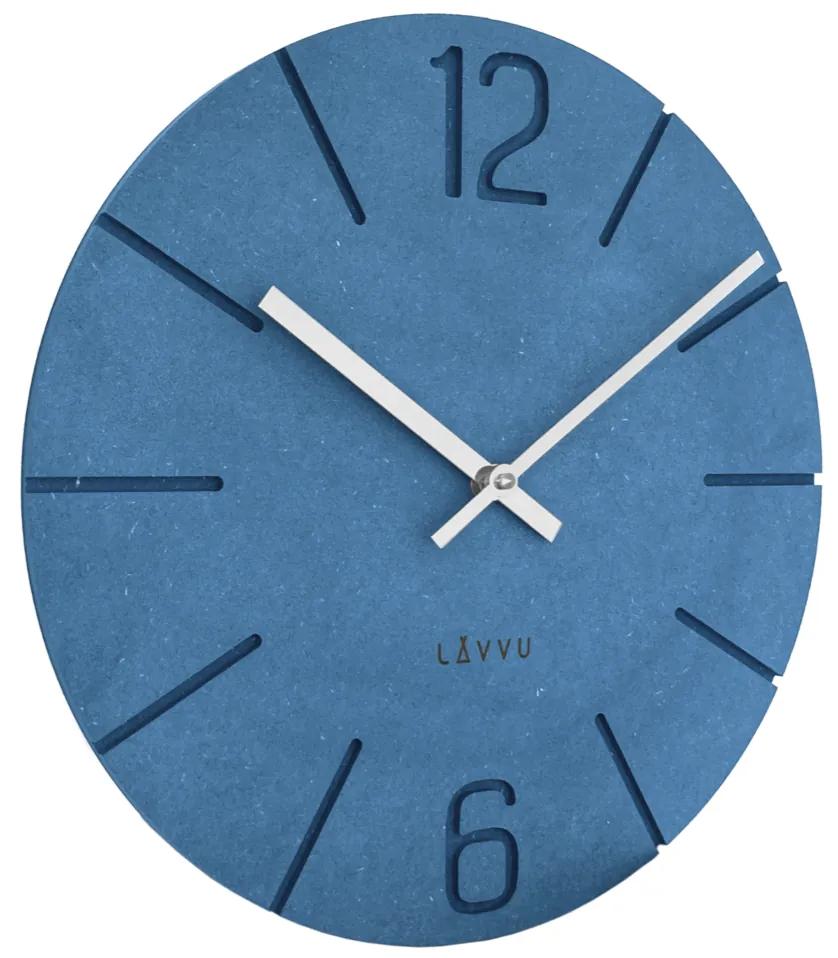 LAVVU Modré design hodiny Natur vyrobené v Čechách ⌀34cm LCT5022