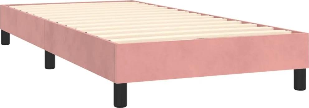 vidaXL Box spring postel s matrací a LED 100x200 cm samet [3134632] Barva: Tmavě šedá