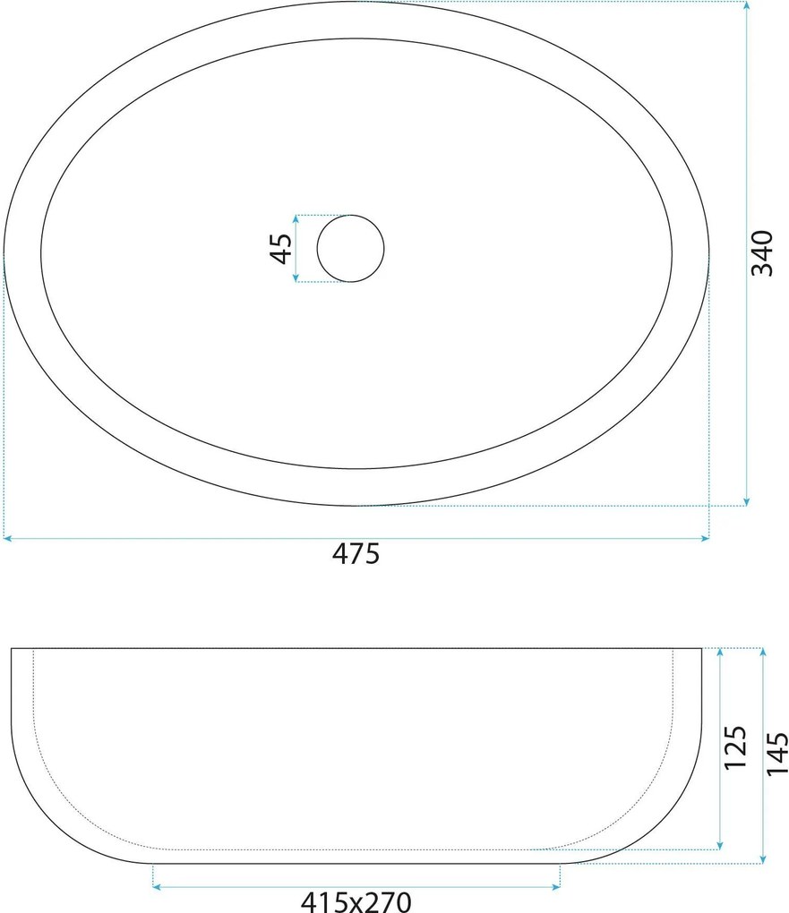 Rea Shila umyvadlo, 49 x 34 cm, bílá, REA-U6655